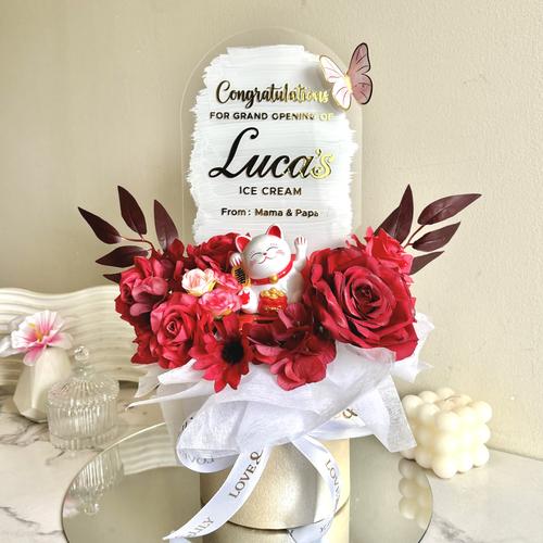 Jual [READY] MIMI Flower Box - Lucky Cat Acrylic Grand Opening Toko ...