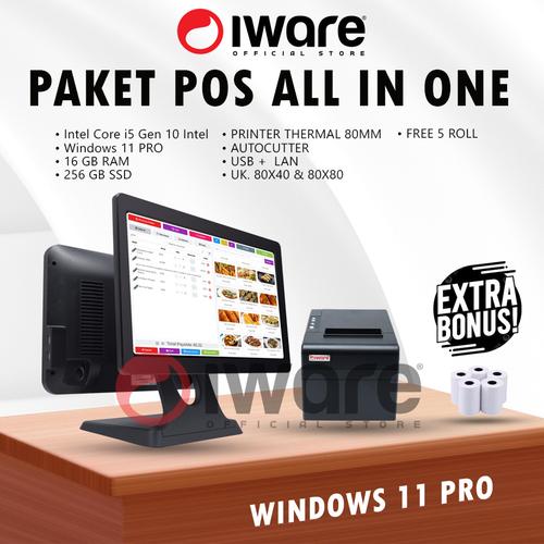 Promo Paket Pos All In One Mesin Kasir Intel i5 Gen 10 16/256GB Win ...