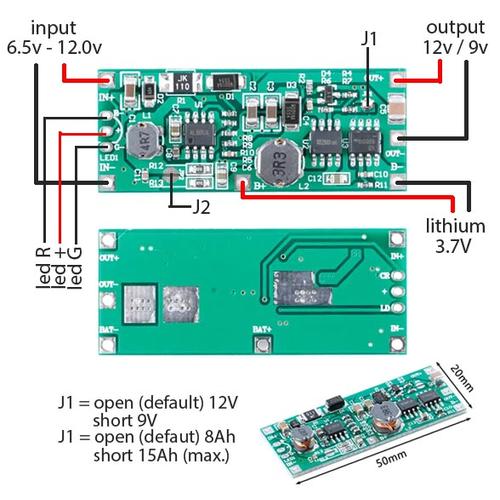 Jual Mini UPS Uninterrupted Charging Module 5V-12V to 9V / 12V 1A - 18650 Lithium Battery Boost ...