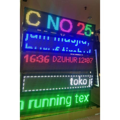 Promo PROMO LED Running Text toko indoor 100 cm x 20 cm 100cm 1m - Biru ...