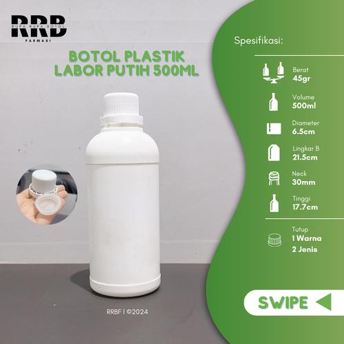 Jual Botol Plastik HDPE 500ml Botol Agro 500ml Putih Botol Labor Putih Susu 500ml Tutup Segel ...