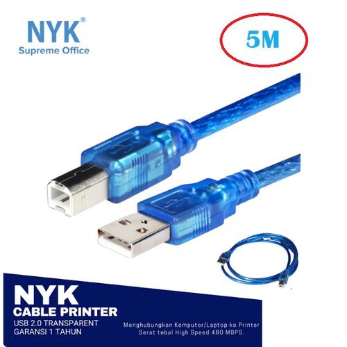 Jual Kabel Printer Usb 2.0 NYK 1.5M 3M 5M Hi-Speed 480Mbps 1.5,3, 5 Meter - 3M - Jakarta Selatan ...
