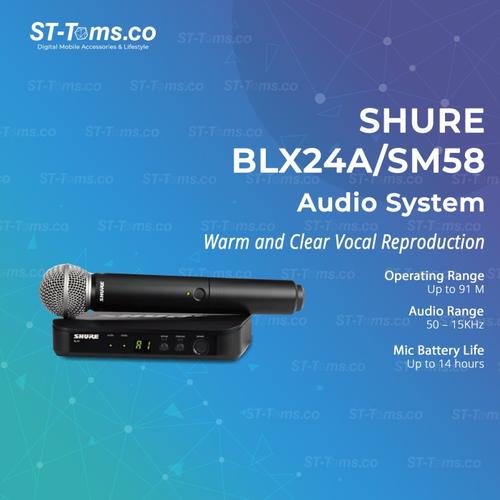 Promo Shure BLX24A/SM58 BLX24 SM58 Wireless Vocal System Microphone Receiver Wireless - M17 ...