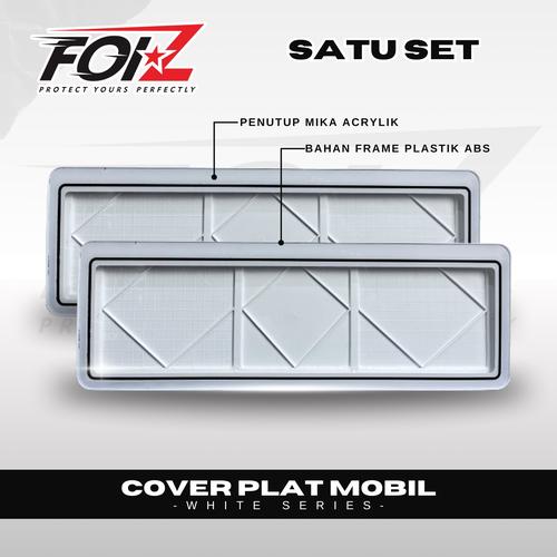 Jual Cover Plat Nomor Mobil Acrylik PUTIH Tempat Plat Nomor Putih 1Set ...
