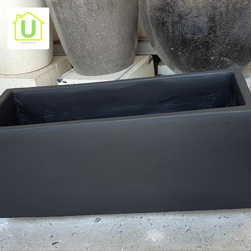 Jual pot teraso pot kotak persegi panjang finishing halus cat hitam ...