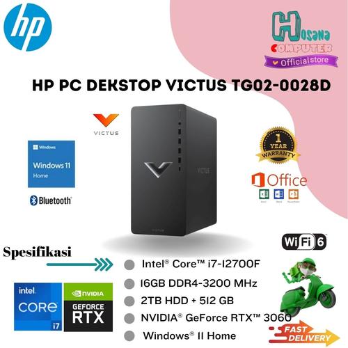 Promo HP PC DEKSTOP VICTUS TG02-0028D Intel i7-12700F 16GB 512GB SSD+2TB HDD - 16GB 2TB +512GB ...