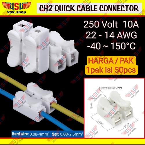 Jual Konektor Kabel 2pin Sambungan Kabel Listrik Spring Terminal Quick ...