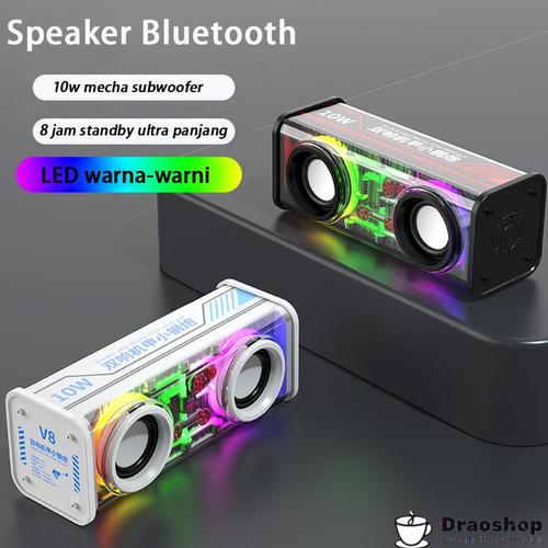 Jual Mecha speaker bluetooth subwoofer meriam baja kecil transparan ...