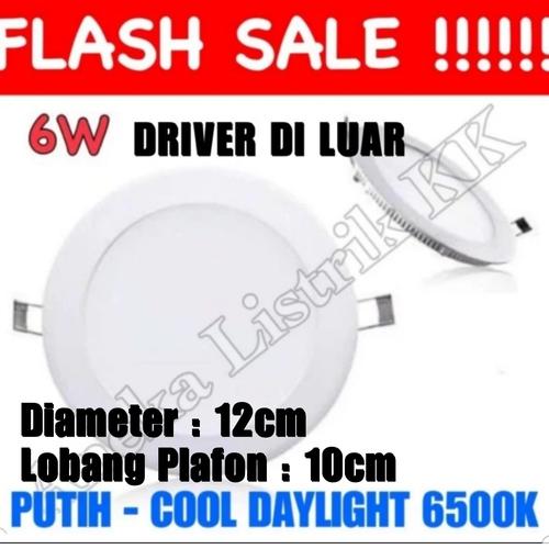 Jual Downlight Panel LED IB BULAT PUTIH 6w 6 w DL INBOW Tipis Masuk ...