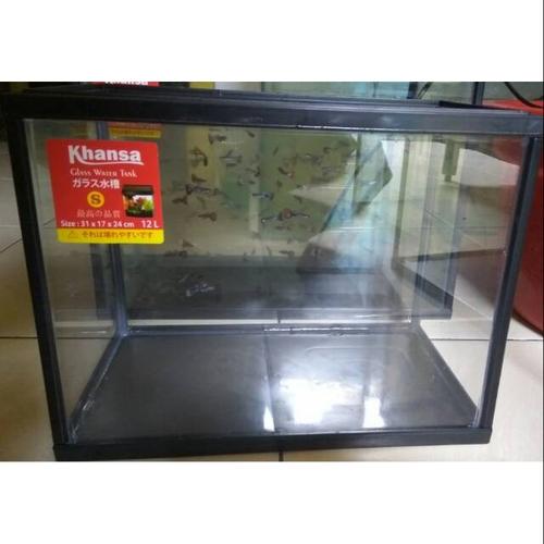 Jual aquarium ikan hias akrilik tank reptil ukuran S 12L khusus gojek ...