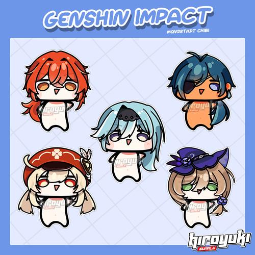Jual Sticker Genshin Impact Mondstadt Chibi - Kaeya, 6CM - Kota Bandung ...