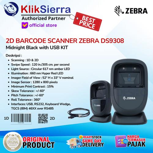 Jual ZEBRA Barcode Scanner DS9308 1D / 2D QR Code OMNI Symbol DS-9308 ...