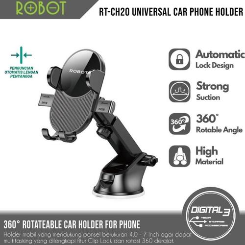 Jual ROBOT RT-CH20 Car Holder Mobil Rotatable For Smartphone HP 360 ...