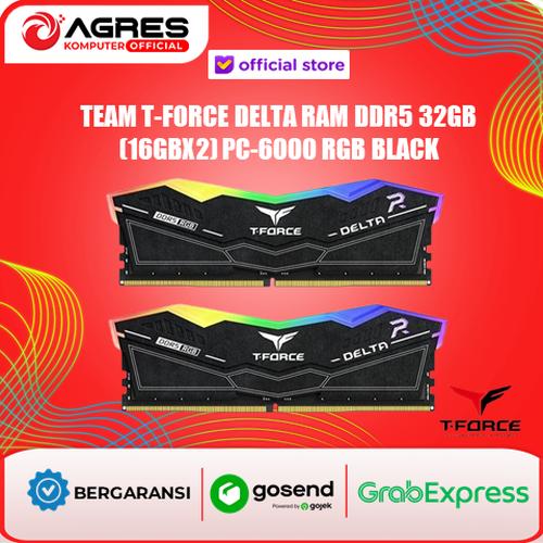 Promo TEAM T-FORCE DELTA RAM DDR5 32GB (16GBX2) PC-6000 RGB BLACK Cicil ...