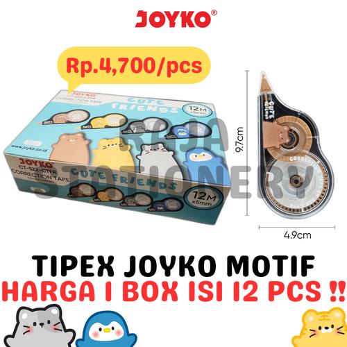 Jual JOYKO CORRECTION TAPE 12m TIPEX KERTAS JOYKO CT-522 MOTIF [12PCS ...