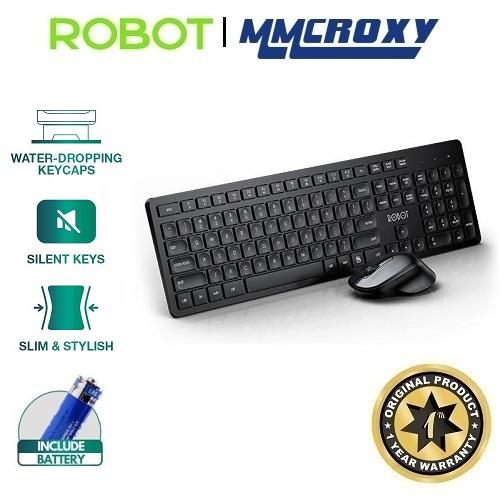 Promo Keyboard & Mouse Robot KM4000 Wireless Combo Silent Key - Hitam ...