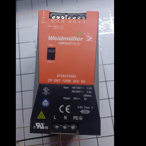 Jual Power Supply Weidmuller 8708670000 CP SNT 120W 24VDC 5A - Kab ...