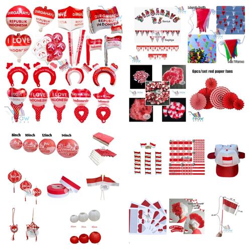 Jual Aneka Hiasan Aksesoris Dekorasi DIRGAHAYU HUT RI 17 AGUSTUS Merah ...