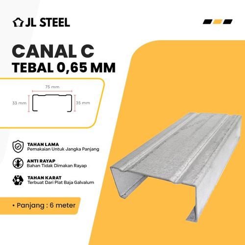 Jual Baja Ringan Kanal Canal C 75 C75 RENG Kanopi Atap galvalum TEBAL ...
