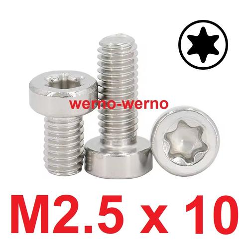 Jual Torx Low Head M2.5x10 Stainless 2.5mm x 10mm Bintang T8 Thin Screw ...