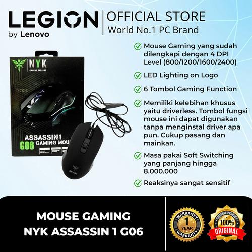 Jual MOUSE GAMING NYK ASSASSIN 1 G06 2400DPI WIRED GAMING MOUSE - Kota ...