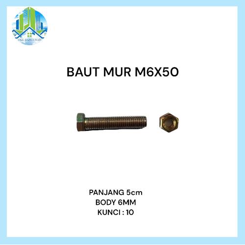 Jual baut mur hex kuning m6 x 50 / baut 6 m6x50 5cm body 6 mm - Kota Tangerang Selatan - Oke ...