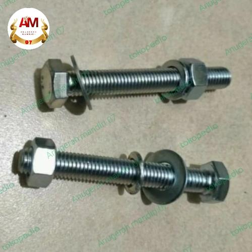 Jual baut mur baja 8.8 full drat m16x60mm Putih Galvanis - Jakarta ...