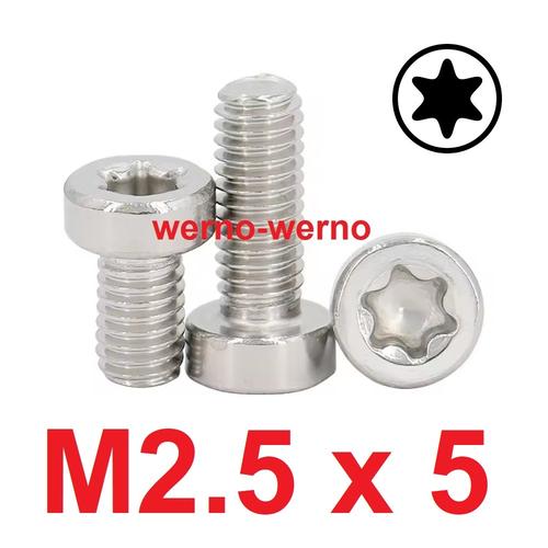 Jual Torx Low Head M2.5x5 Stainless 2.5mm x 5mm Bintang T8 Thin Screw ...
