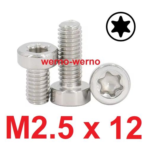 Jual Torx Low Head M2.5x12 Stainless 2.5mm x 12mm Bintang T8 Thin Screw ...