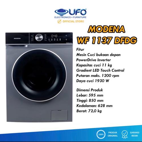 Promo MODENA Front Loading - WF 1137DFDG / WF-1137-DFDG / WF1137DFDG Cicil 0% 3x - Kab ...
