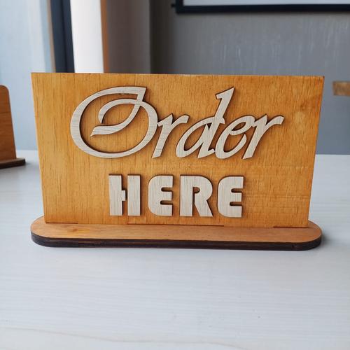 Jual Sign meja order here penanda meja restoran cafe toko order here ...