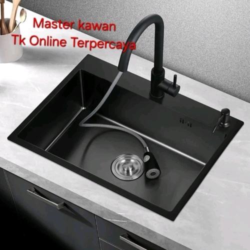 Jual Paket Lengkap Kitchen Sink INOBE 6045 HITAM /Sink INOBE 6045 BLACK ...