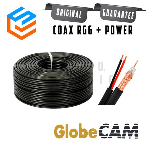 Jual GlobeCAM Kabel Coaxial RG6 + Power DC CCTV Cable Hitam - 100M ...