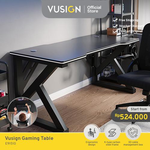 Promo Deli Meja Gaming/Meja Komputer/Gaming Table Hitam Box Kabel E915X ...