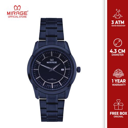 Promo Jam Tangan Mirage Pria Analog Biru Navy Tanggal Aktif Anti Karat ...