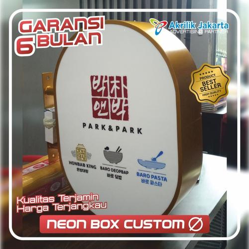 Jual Neon box LED bentuk oval plat Galvanis Tahan karat ukuran 80 x ...