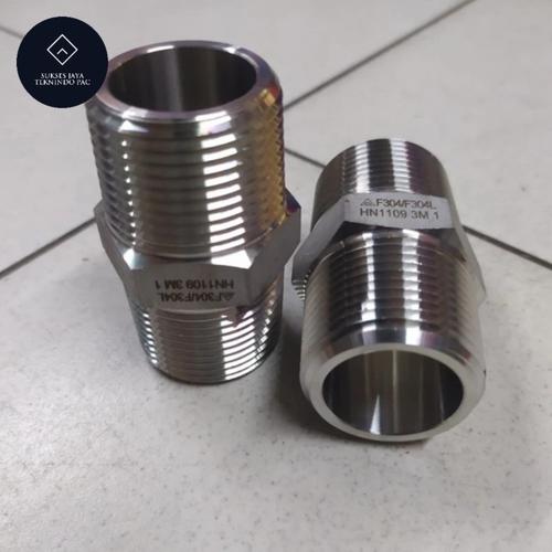 Jual DOUBLE NEPEL STAINLESS 304 CLASS 3000 DRAT 1/2" INCH / DOUBLE ...