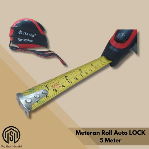 Jual Meteran Auto Stop 5 Meter × 19mm / Meteran Auto Stop Self Lock ...