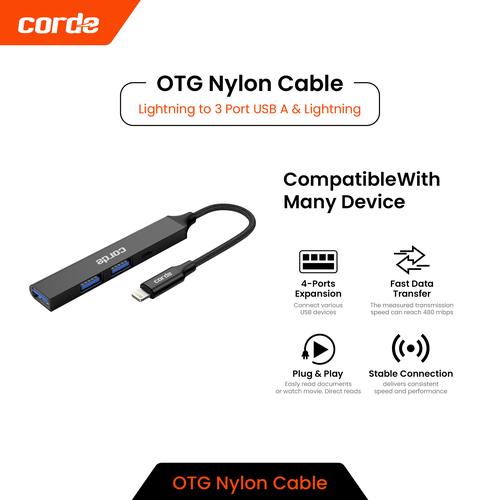 Jual CORDE USB Hub with 3 Ports & Lightning Adapter for iPhone & iPad ...