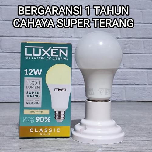 Jual LUXEN CLASSIC GOLD LAMPU LED BULB 12W CAHAYA NATURAL 4000K SEMU ...