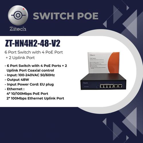 Jual PoE Switch Zitech ZT-HN4H2-48-V2 6 Port Switch with 4 PoE Ports ...