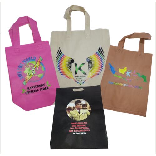 Jual Tas spunbond / goodie bag custom sablon DTF full warna ukuran ...