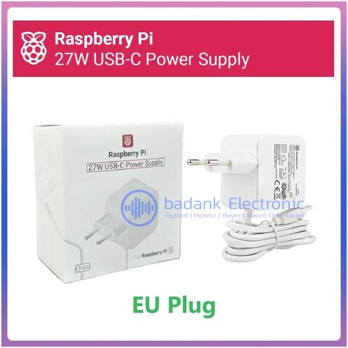 Jual OFFICIAL Raspberry Pi 27W USB-C Power Supply Adaptor 5.1V 5A for ...
