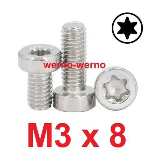 Jual Torx Low Head M3x8 Stainless 3mm x 8mm Bintang T10 Thin Screw Baut ...