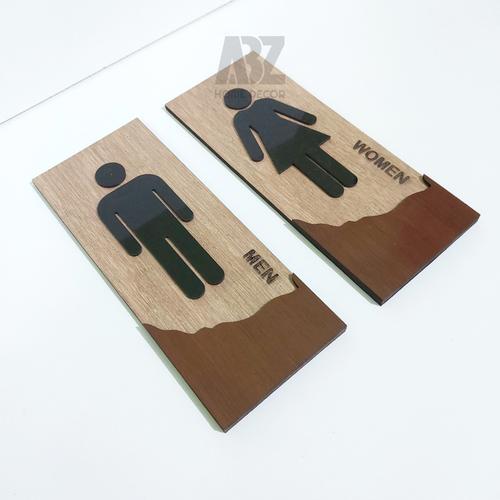 Jual Hiasan Dinding Kayu Akrilik Papan Tanda Toilet Sign Timbul ...