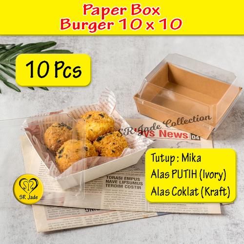 Jual [10 pcs] Paper Box 10x10 Kotak Burger Box 10 x 10 cm Mika Cake ...