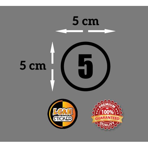 Jual STIKER ANGKA BULAT UK 5 CM - 10 CM - 5 cm, RED - Jakarta Pusat ...