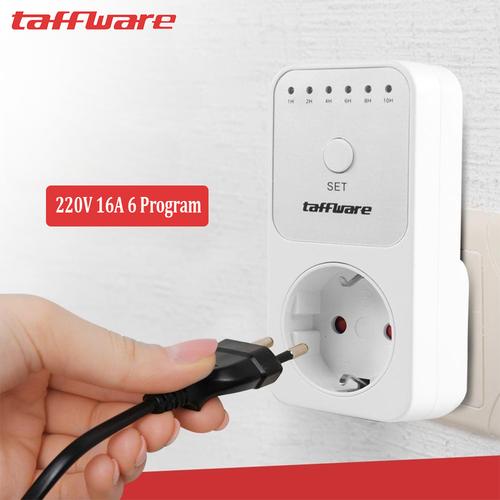 Jual Stop kontak Timer Taffware W03 Colokan Listrik Otomatis 6 Program ...