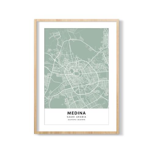 Jual Poster "Medina Map" Sage Edition + premium frame kayu Poster House ...