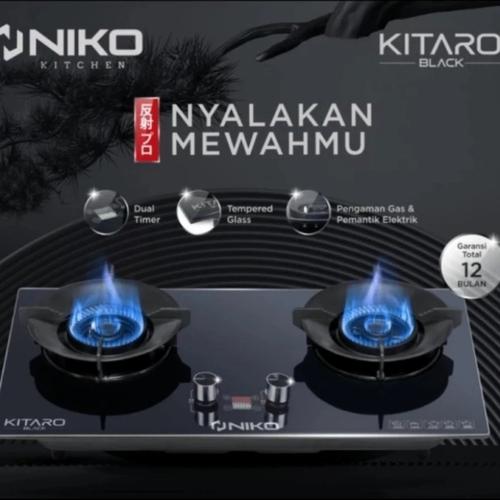 Jual Niko Kompor Gas Tanam Kaca 2 Tungku Digital Timer Kitaro Black ...